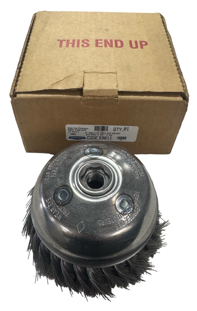 Osborn 6" Knotted Wire Cup Brush, 5/8-11 Arbor, .014" Steel Wire USA M ...