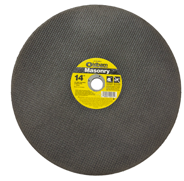 Oldham 14" Masonry Cut-Off Wheel for Portable Chop Saws – Michigan ...